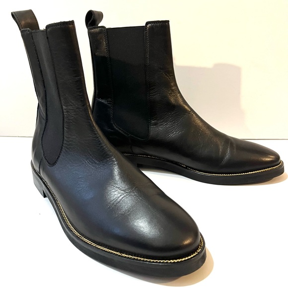 A. Soliani | Shoes | A Soliani Black Leather Block Low Heel Chelsea ...